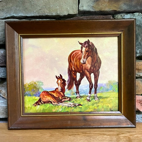 Elmore Brown | Art | Vtg Horses Elmore Brown Lithograph Print Colt ...